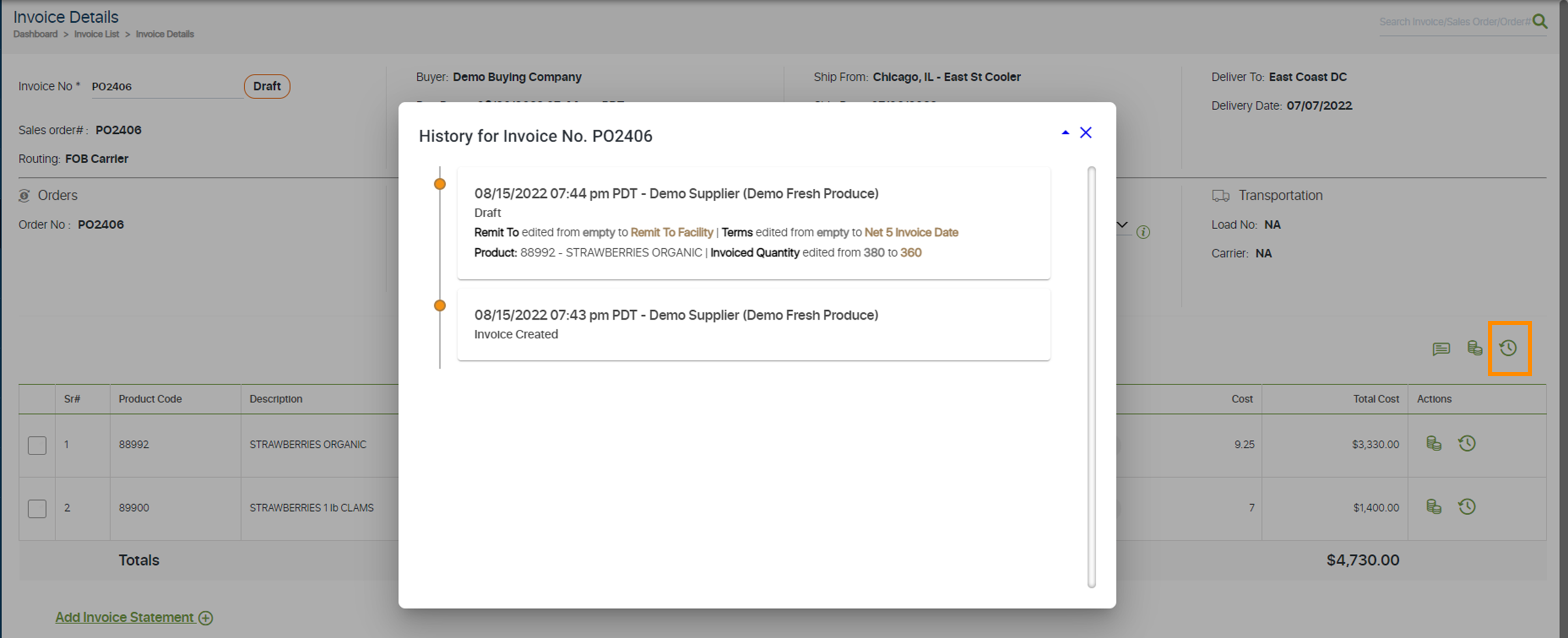Invoice Updates